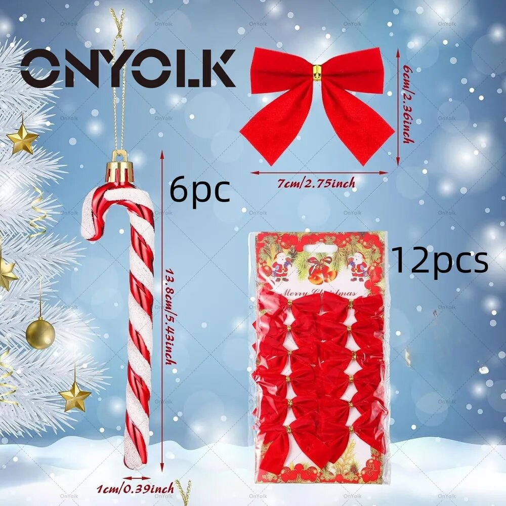 ONYOLK Елочная игрушка 10 см Конфета красный