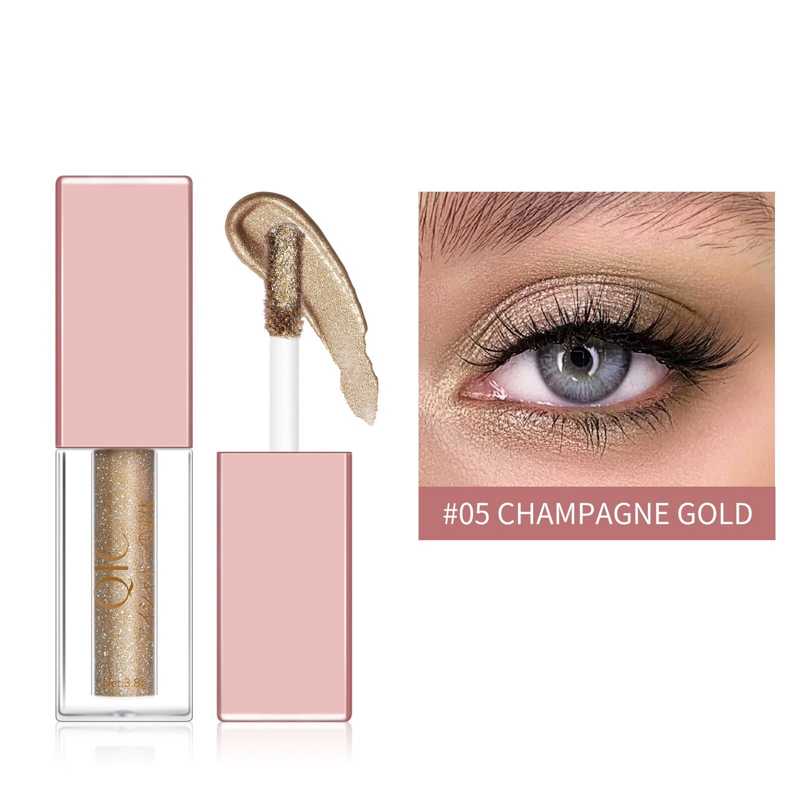 Монохромные тени для век Beauty QIC с перламутровым оттенком 5# Шампанское Золото