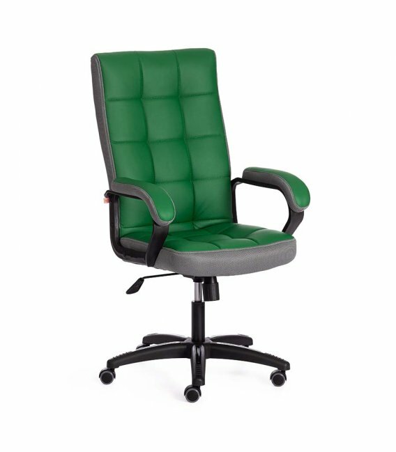 TetChair Кресло офисное TRENDY (22), кожзам/ткань, зеленый / серый