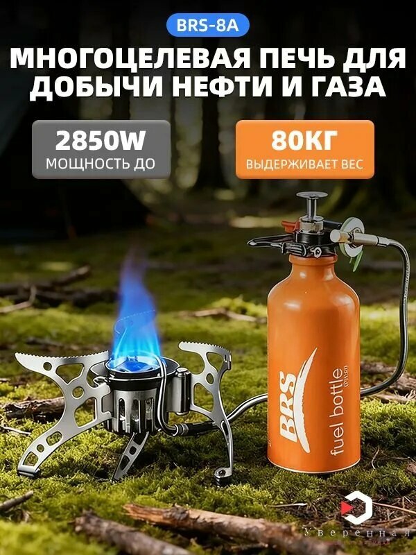 Портативная газовая горелка для кемпинга складная для похода и пикника BRS-8A