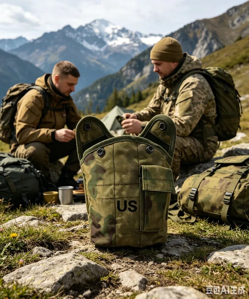 Чехол тактический под армейскую флягу US из нейлона камуфляж