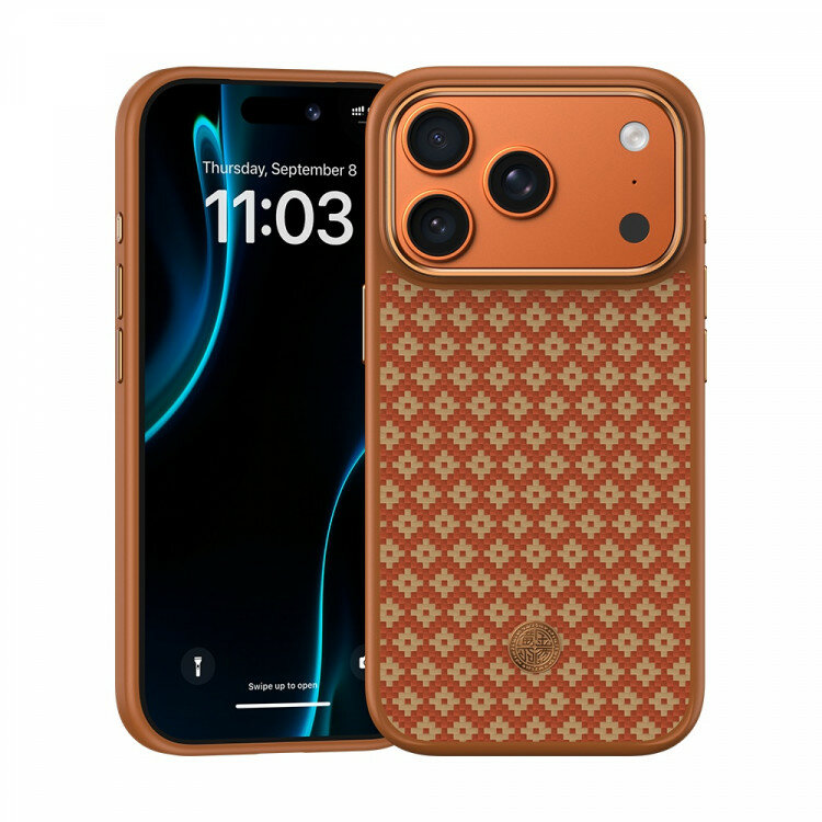 Усиленный чехол Benks ArmorPro ArmorGrid Case built with Kevlar® для iPhone 17 Pro Max 6.9", цвет ярко оранжевый (Fortune Orange)