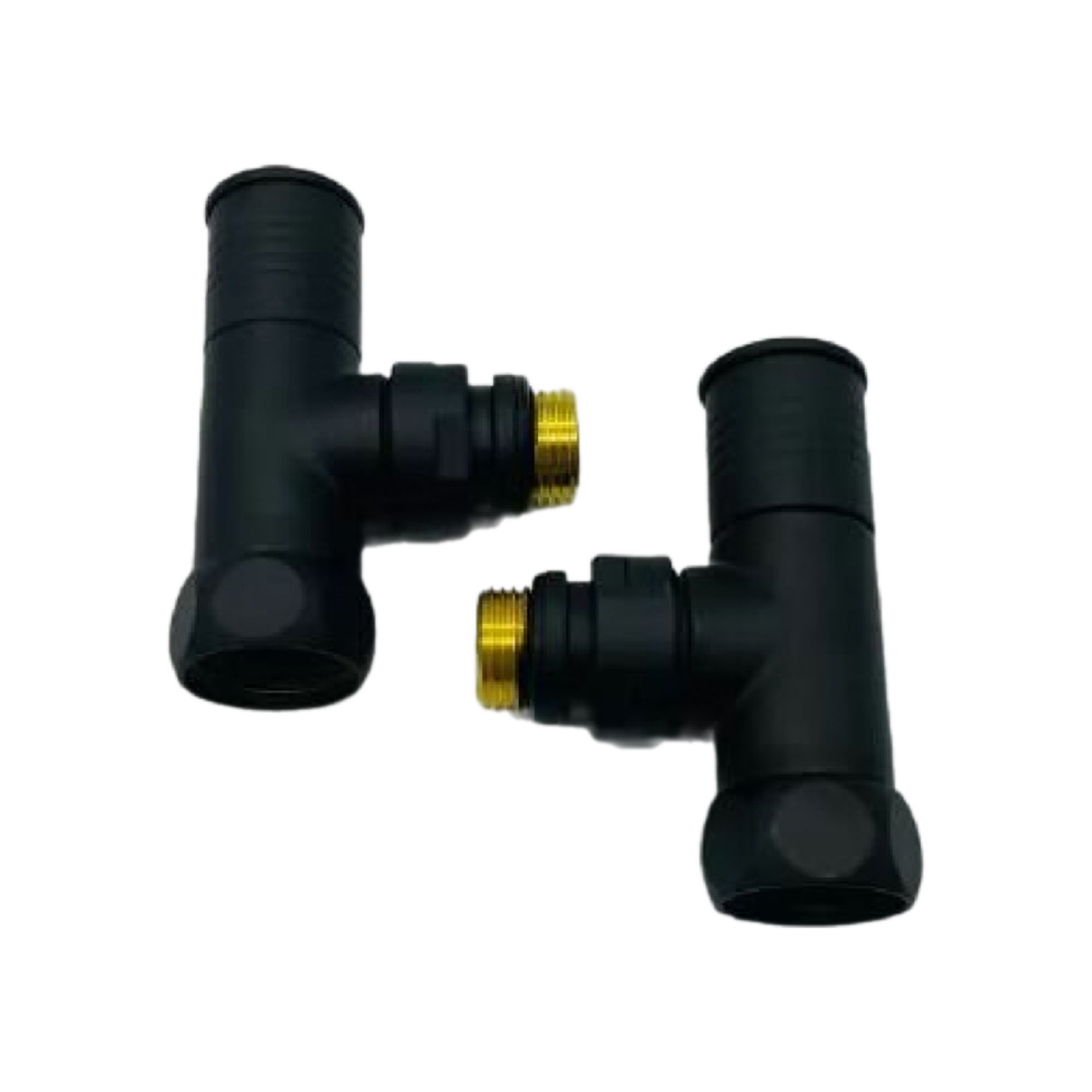 Кран для полотенцесушителя 1/2' x 3/4' угловой, черный, запорный TIM KV01-LFM032B