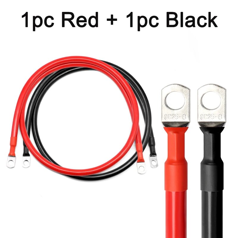 Медный провод для подключения аккумуляторов 4/6/8AWG, красный-черный, с 4AWG, Red Black 1set, 100CM
