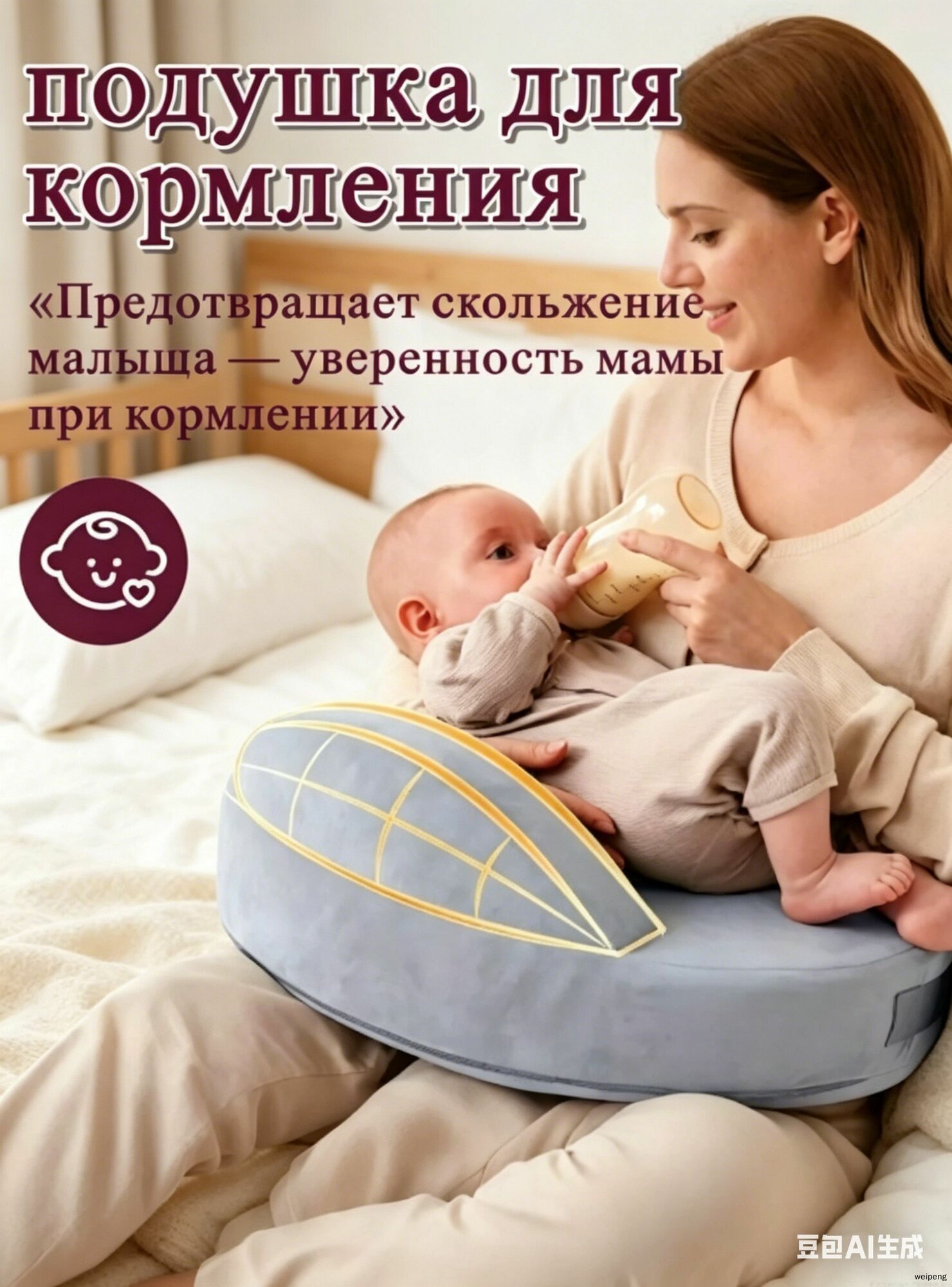 Подушка для новорожденных 38x58 см 1 шт меморикс O образная с эффектом памяти