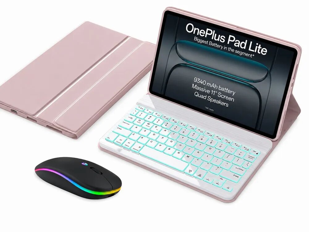 Чехол с клавиатурой для OnePlus Pad Lite 2025 11 дюйма (русская клавиатура и мышь)