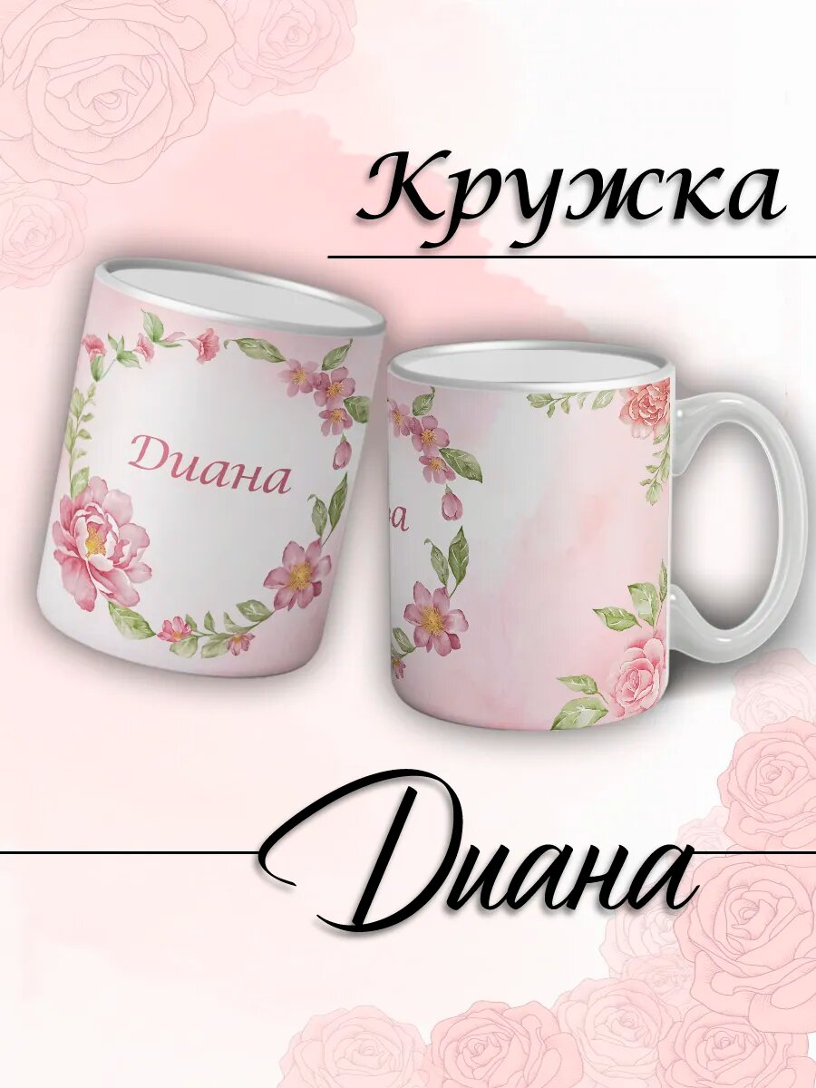 Кружка именная Диана женская керамическая подарок