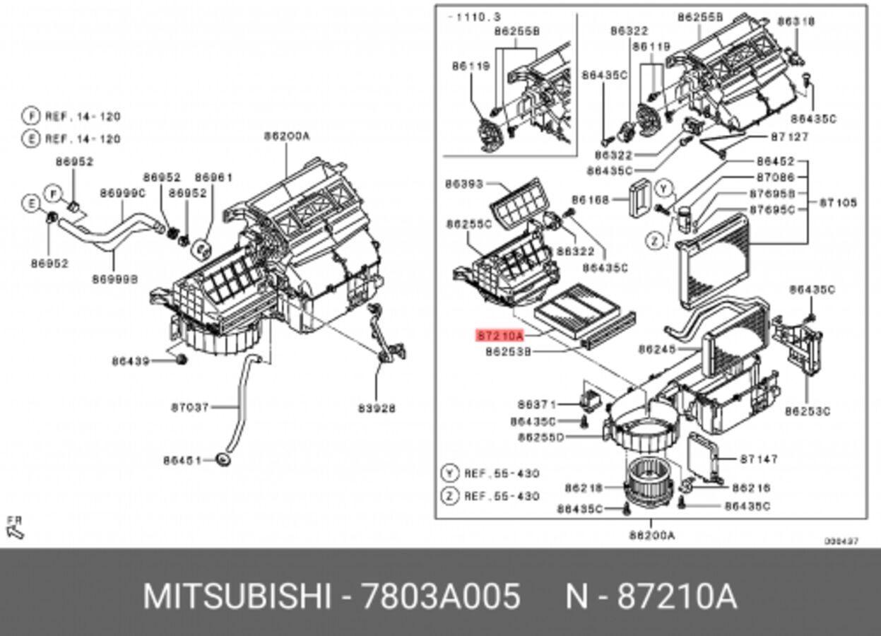 Фильтр Салона Mitsubisi Lancer, Outlander/Peugeot 4007/Citroen C-Crosser 2007 > (MITSUBISHI 7803A005)