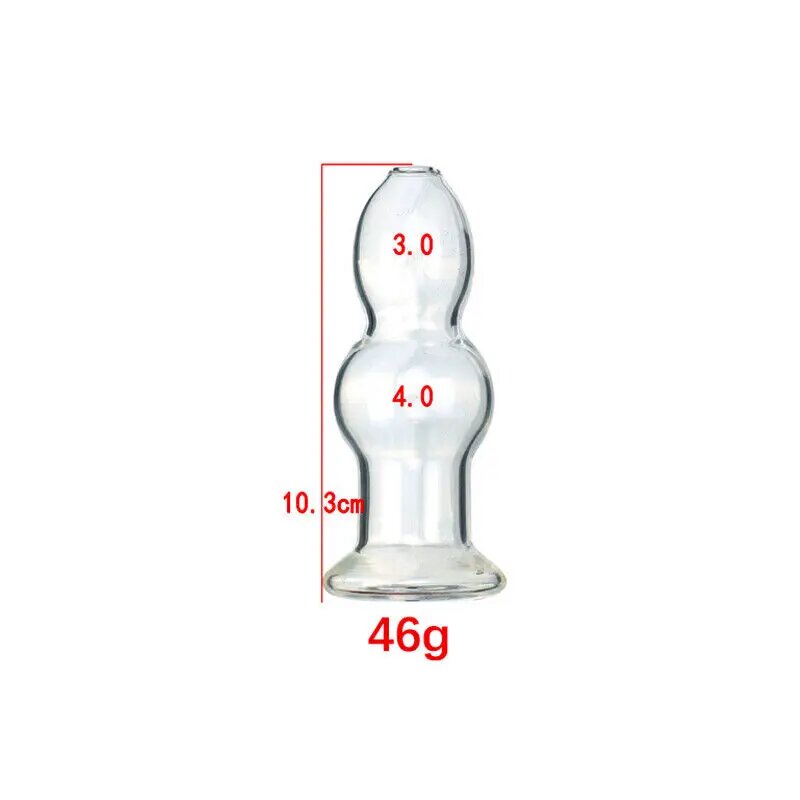 Анальная пробка полый 3 размера Хрустальное стекло Buttplug стимулятор моющая Model A (Small)