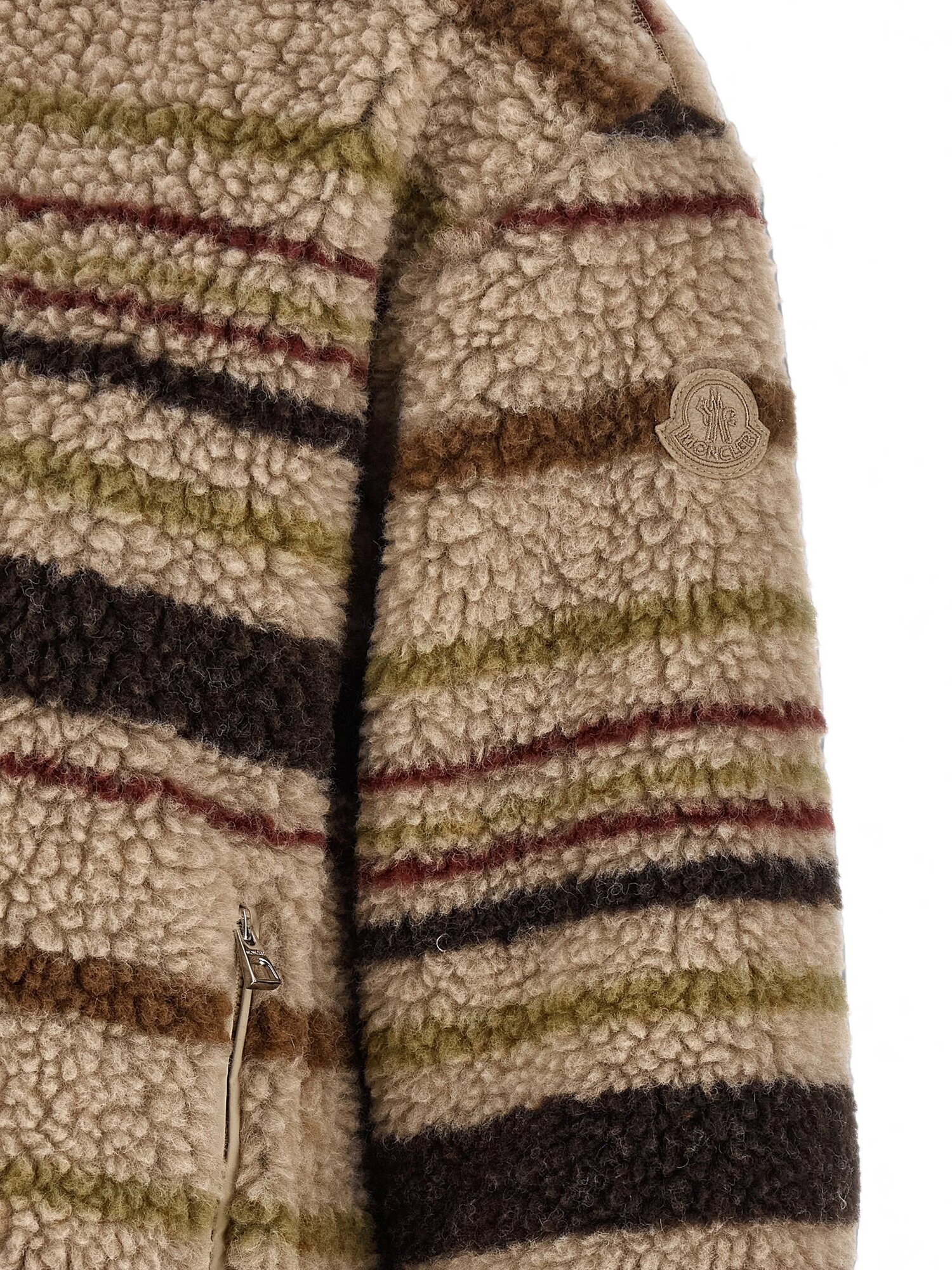 Кардиган Moncler Striped teddy-effect cardigan, размер 46 — фото 1