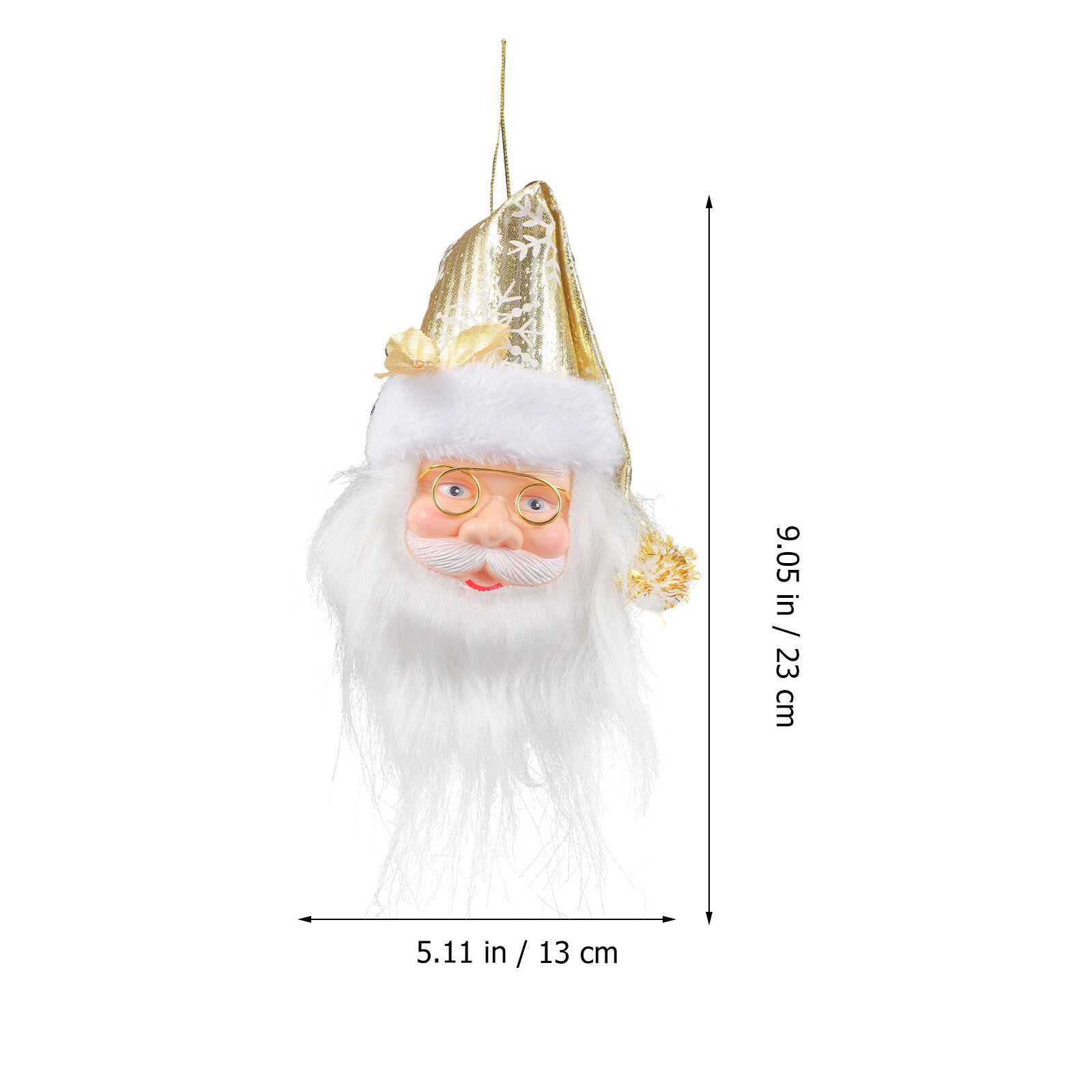 Подвеска Для Елки В Форме СANTA Claus Золотой 23x13cm Оригинальное Украшение Для Дома И Офиса На Праздник Christmas