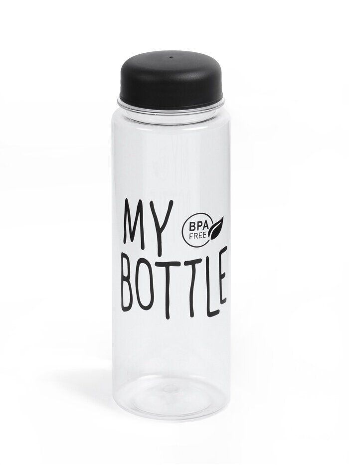 Бутылка для воды My bottle, 500 мл, 19.5×6.5 см, чёрная