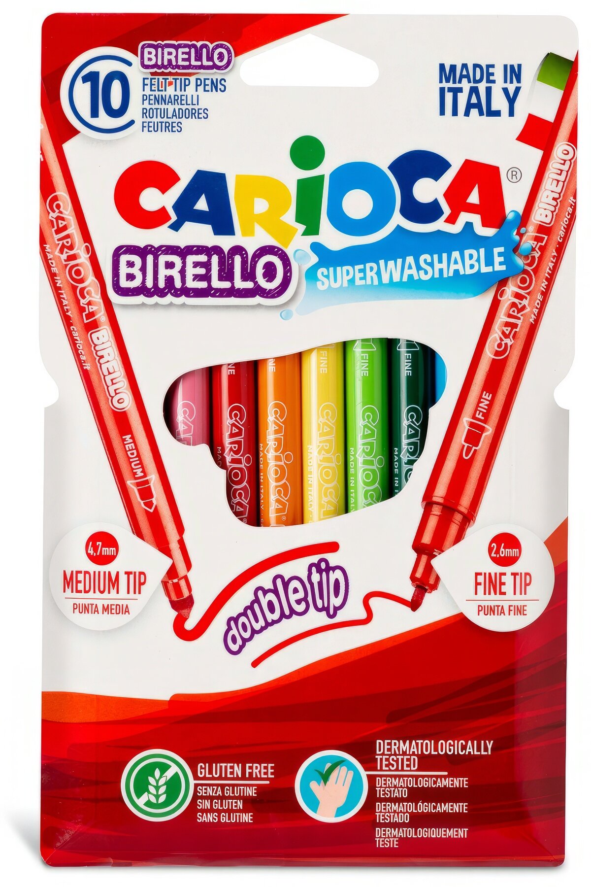 Carioca Фломастеры двусторонние Birello 10 цв 41438