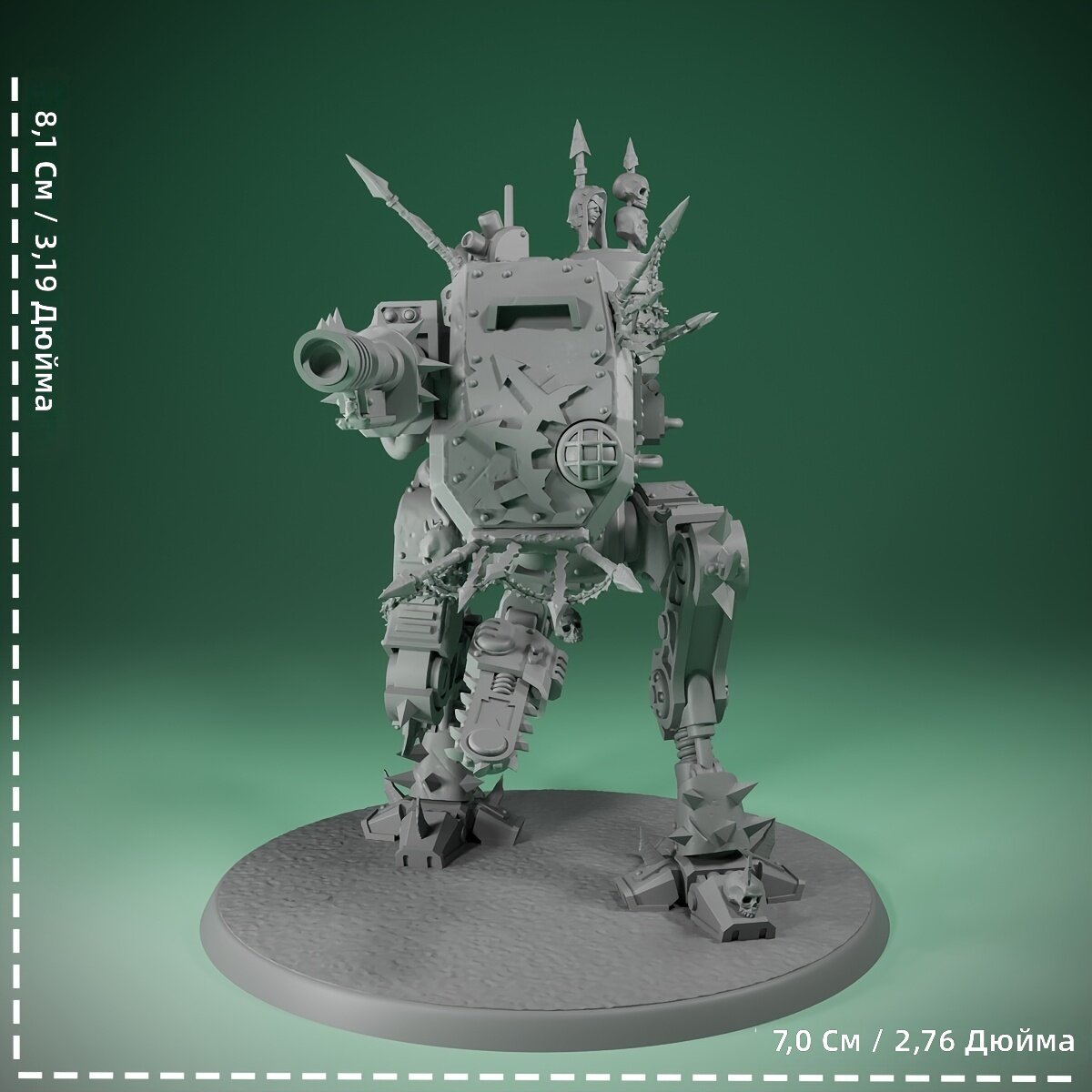Неокрашенная миниатюрная фигурка Меха из АБС-смолы, стиль Skullcrusher Mech, настольный декор для коллекций