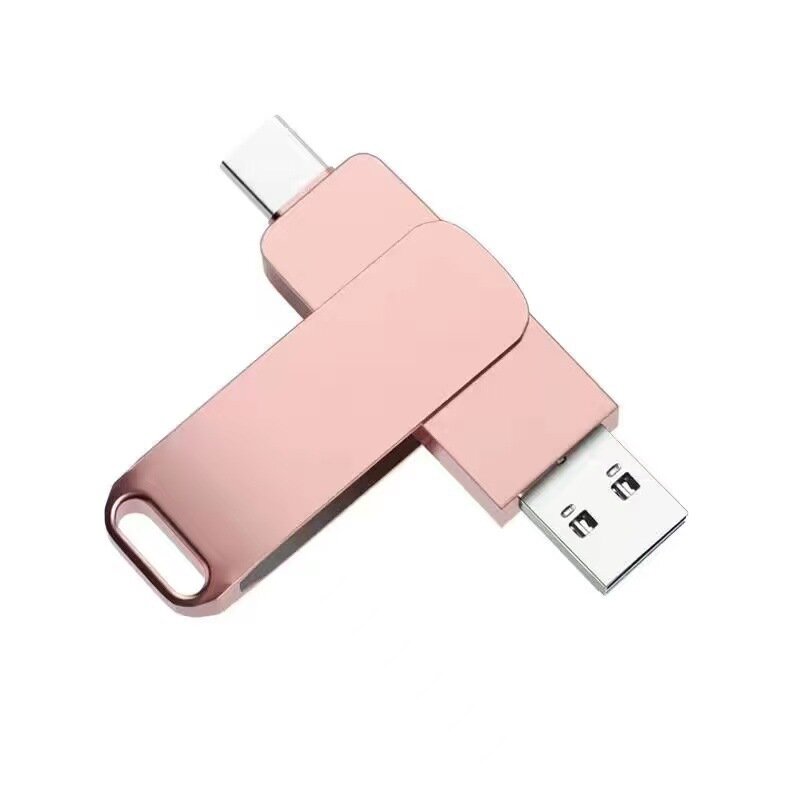 Розовый 267 Type-C USB Флеш-накопитель 512GB Высокоскоростная портативная металлическая SSD флешка