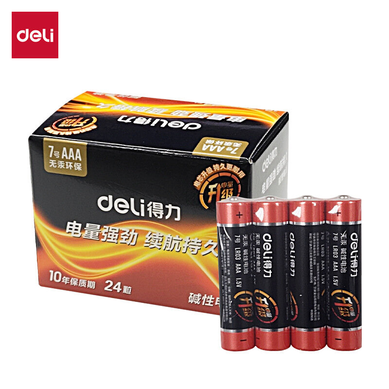 Deli 18507 AAA Щелочные Батарейки - 4 шт. в Шринк-Упаковке, Большой Емкости, Долговечное Питание для Пультов Управления