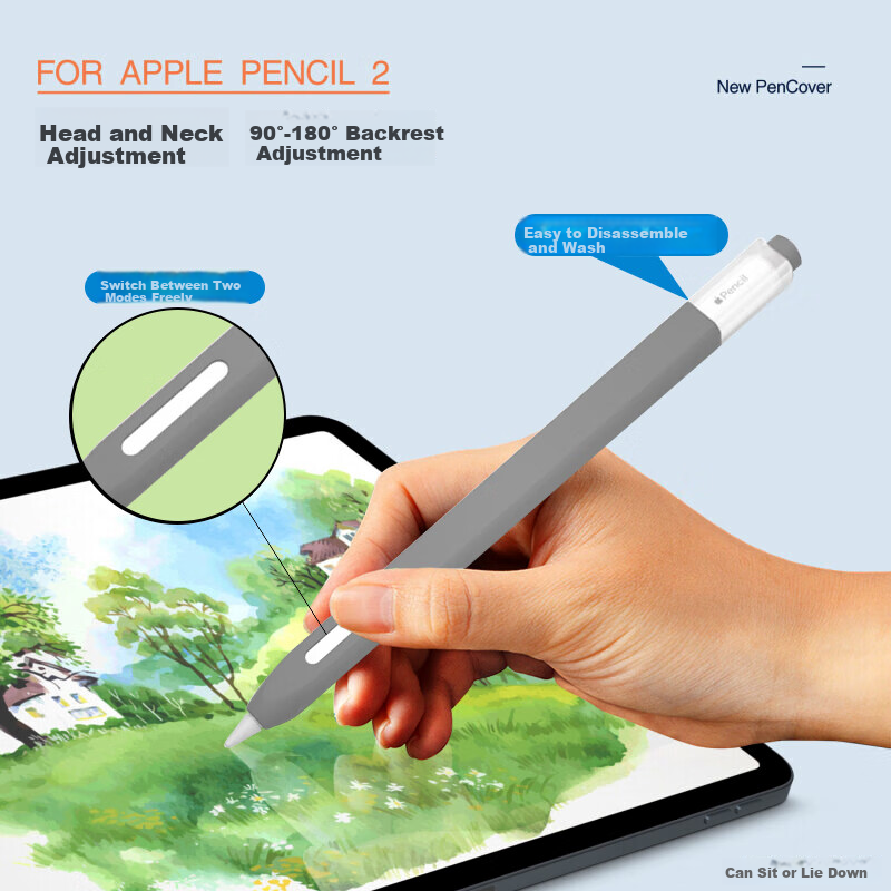 Aolang совместимый чехол для Apple Pencil для iPad 2-го поколения с магнитной зарядкой, защитой силиконового