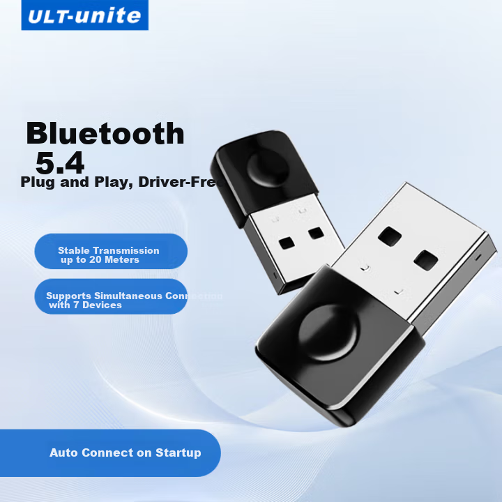 ULT-Unite USB Bluetooth 5.4 адаптер беспроводной аудиопередатчик для настольных компьютеров наушников колонок клавиатур