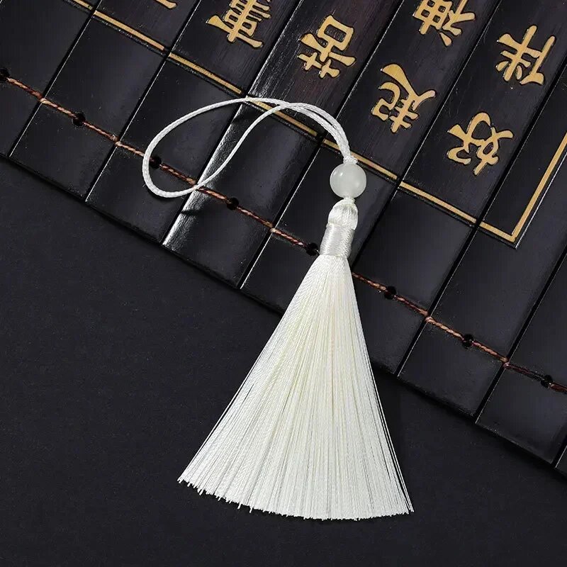 Мини-кисточки из полиэстера и бисера, 10 шт. Белый, Off white