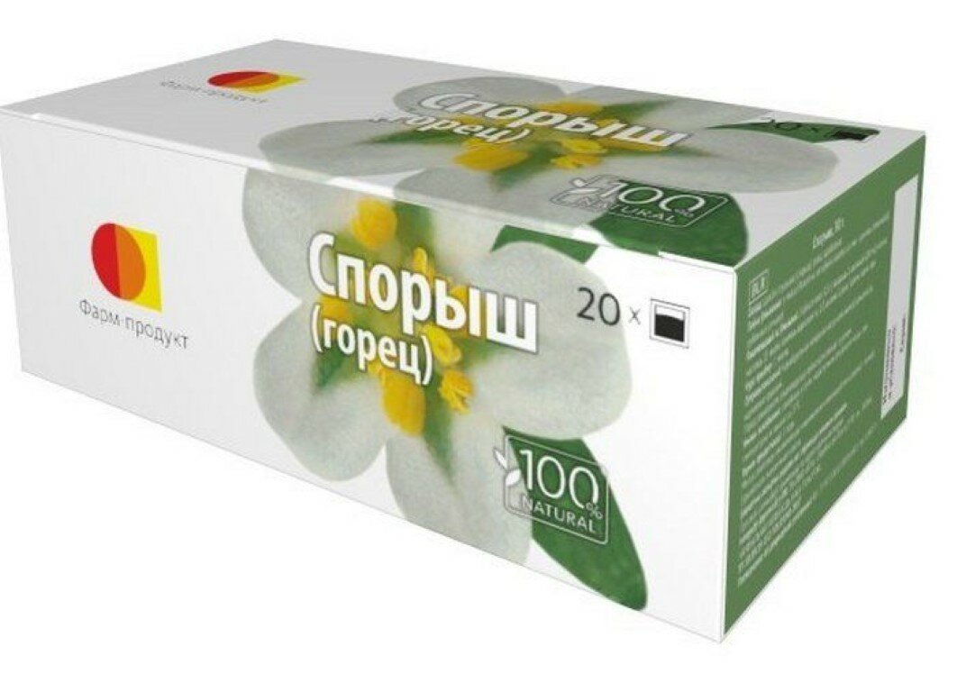 Чайный напиток Фарм-Продукт "Спорыш", Горец, 20 пакетиков, в коробке