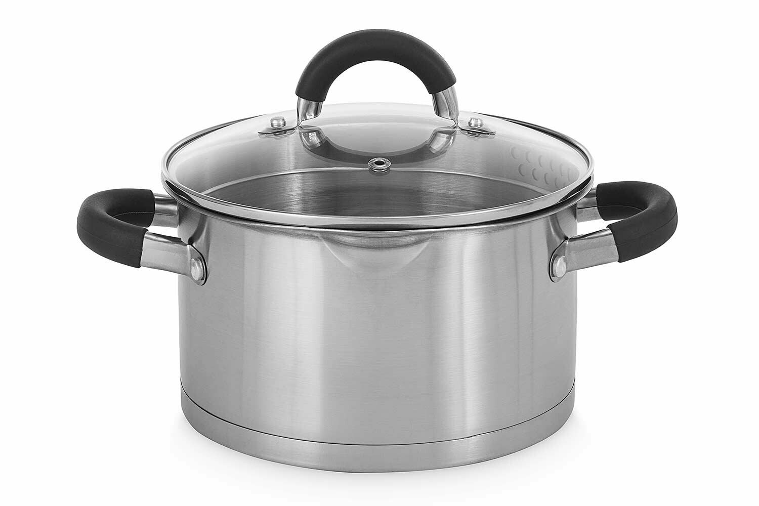 Кастрюля с крышкой HOFF ZARINA LB-1931B-18 (304), 2,5 л, нержавеющая сталь, серый