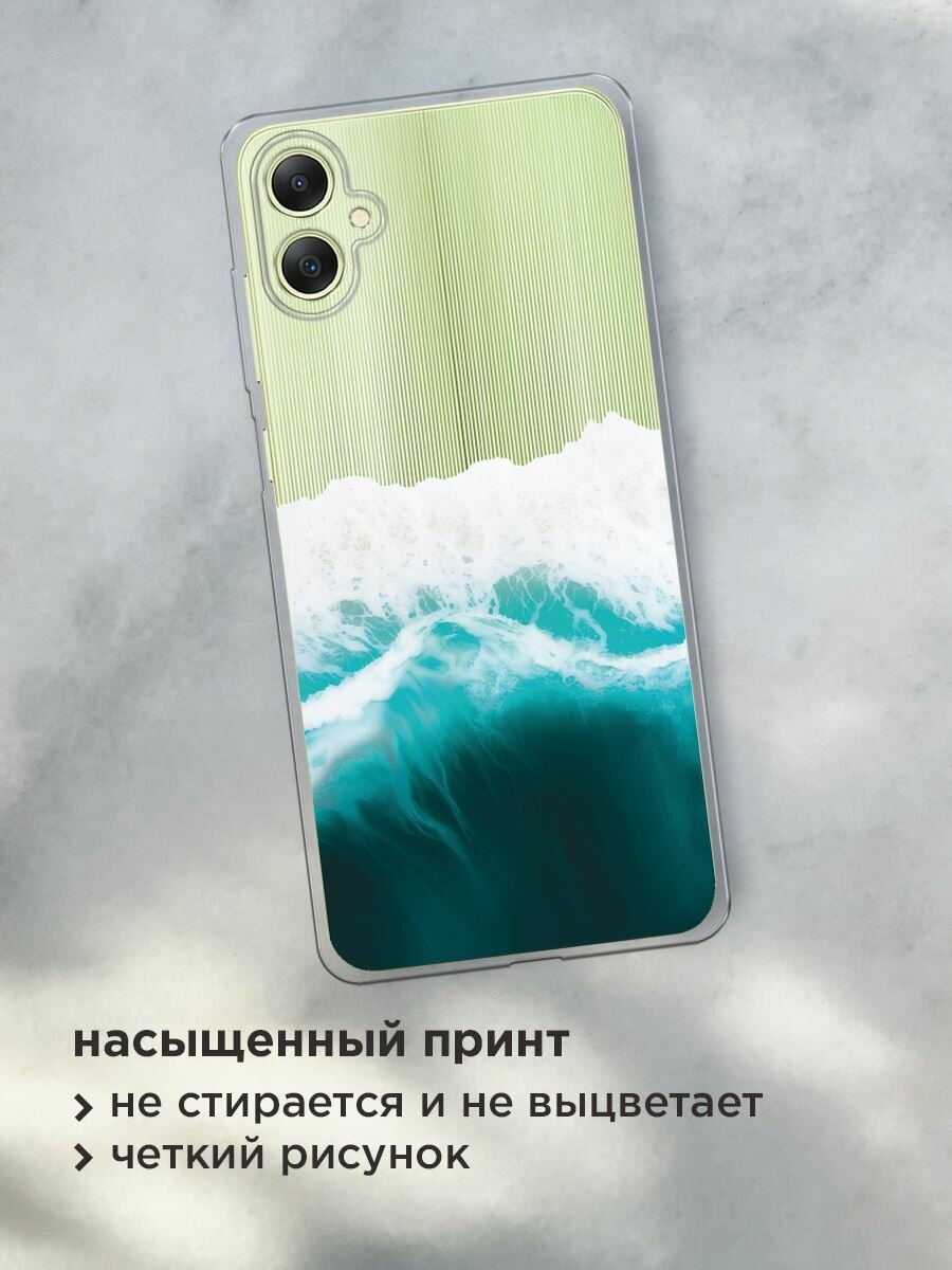 Чехол на Samsung Galaxy A06 / Самсунг Галакси А06 с принтом "Большая волна", прозрачный — фото 1