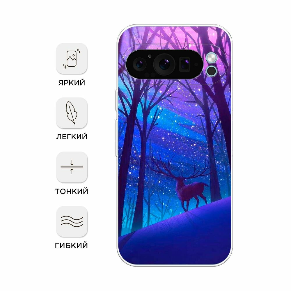 Чехол на Google Pixel 9 / Гугл Пиксель 9 с принтом "Северный олень" — фото 1