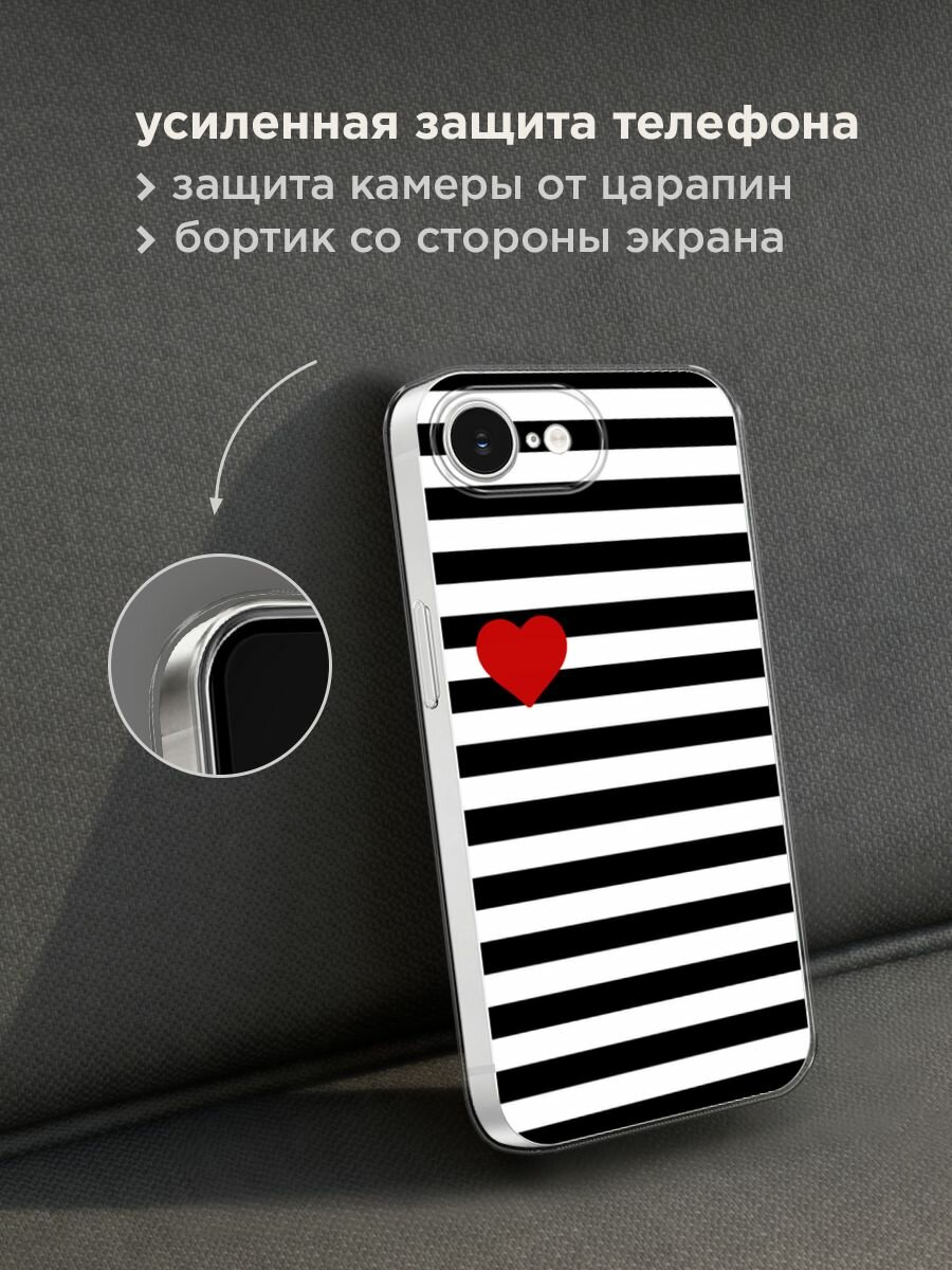 Чехол на Apple iPhone 16e/17e / Айфон 16е/17e с принтом "Красное сердце" — фото 1