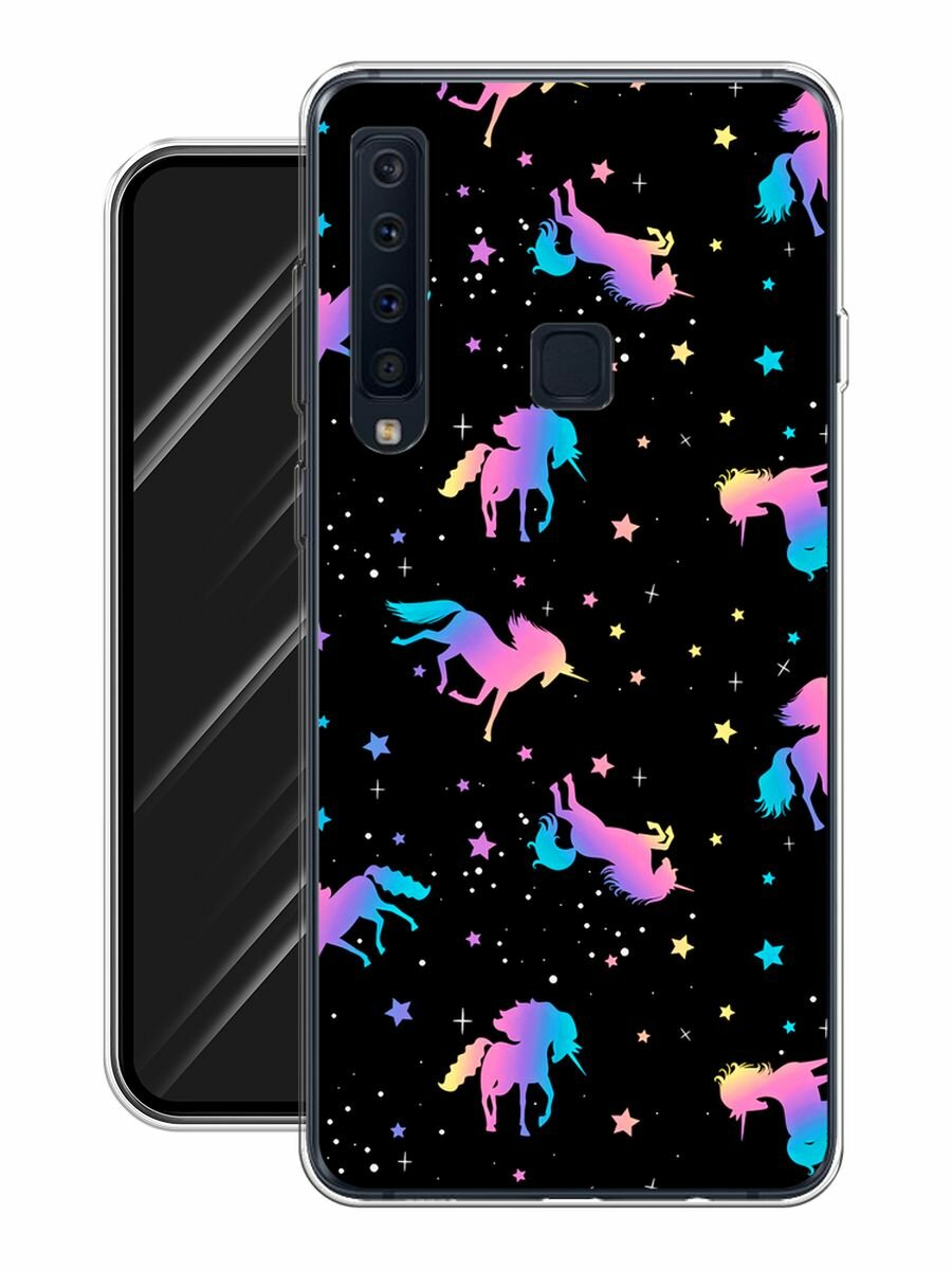 Чехол на Samsung Galaxy A9 2018 / Самсунг Галакси А9 2018 с принтом "Единороги градиент" — фото 1