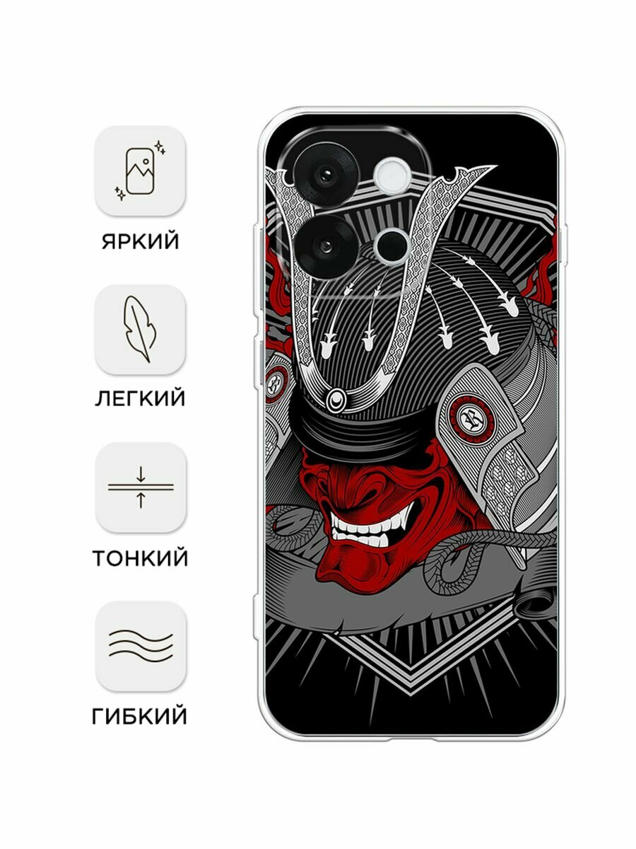 Чехол на OnePlus 13T / Ван Плас 13Т с принтом "Красная маска самурая" — фото 1
