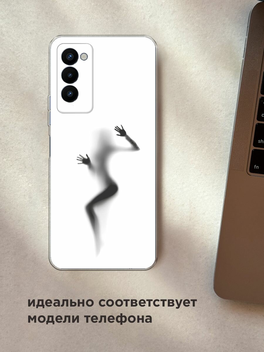 Чехол на Tecno Camon 18P / Техно Камон 18Р с принтом "Девушка в душе" — фото 1