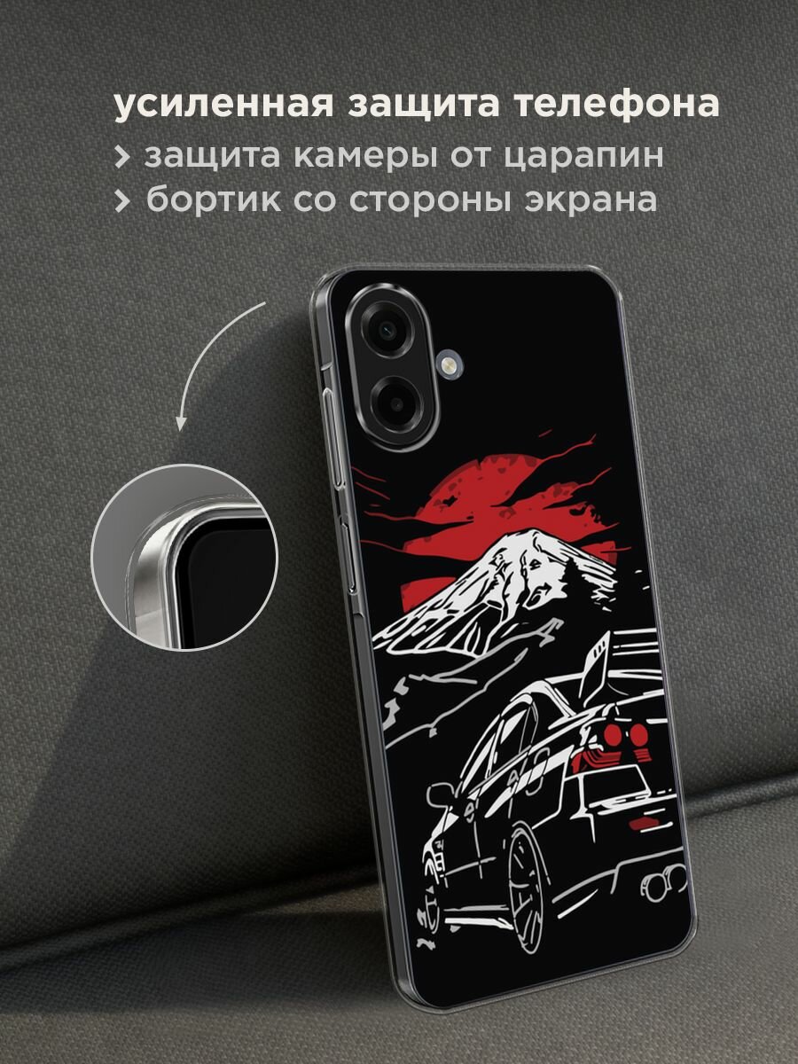 Чехол на Samsung Galaxy A07/A08 / Самсунг А07/А08 с принтом "Машина в горах JDM" — фото 1