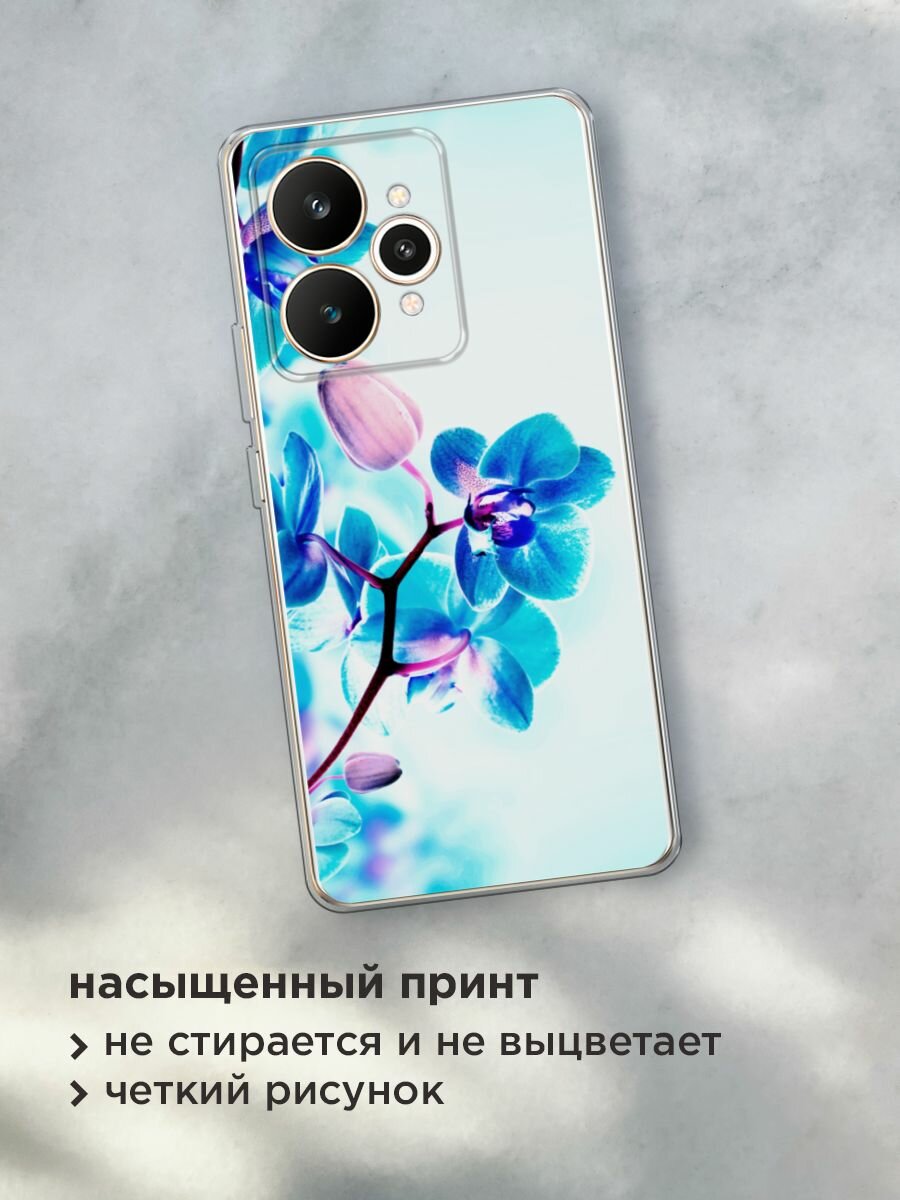 Силиконовый чехол на Realme 15 / Реалми 15 с принтом "Голубая орхидея" — фото 1