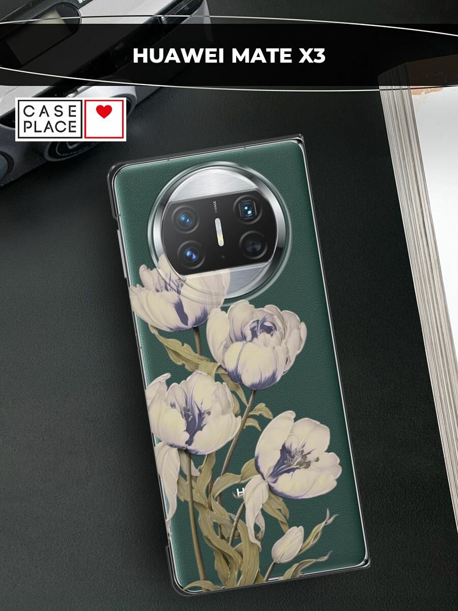 Чехол на Huawei Mate X3 / Хуавей Мейт X3 С с принтом "Серые бутоны"
