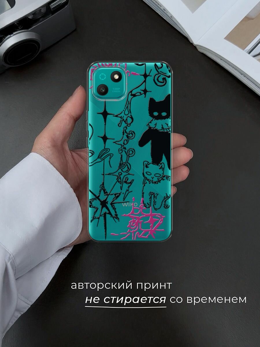 Чехол на Wiko T10 / Вико Т10 с принтом "Готические котики" — фото 1