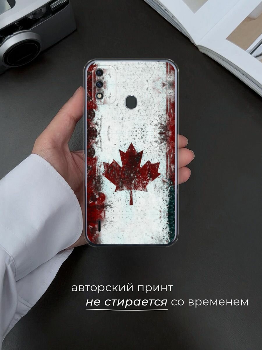 Силиконовый чехол на Itel A48 / Ител А48 с принтом "Канада" — фото 1