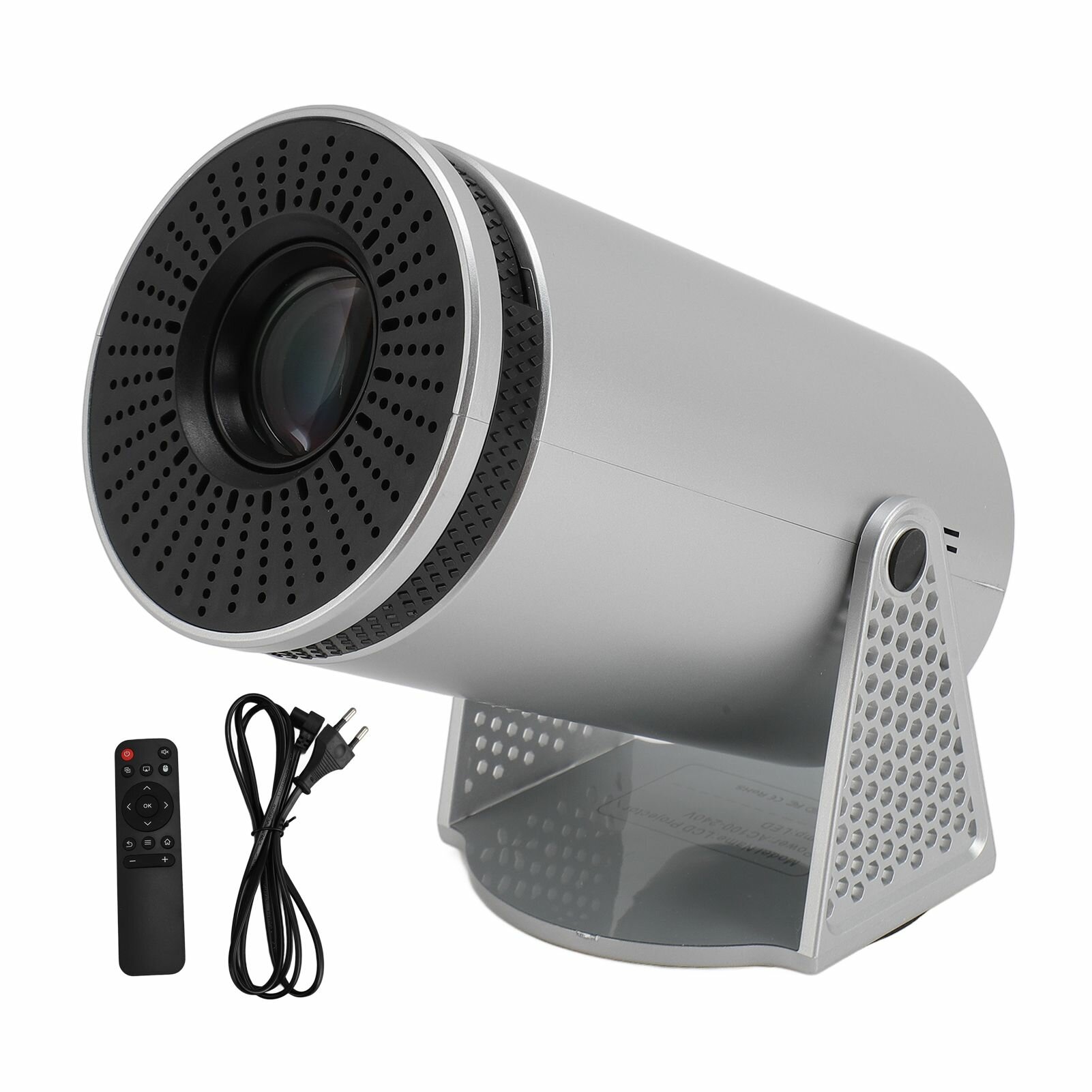 Мини-проектор, Android 11.0, беспроводная проекция, 1080P, Серебристый, EU Plug