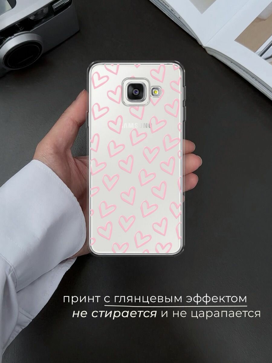Чехол на Samsung Galaxy A3 2016 / Самсунг Галакси А3 2016 с принтом "Сердца паттерн" — фото 1