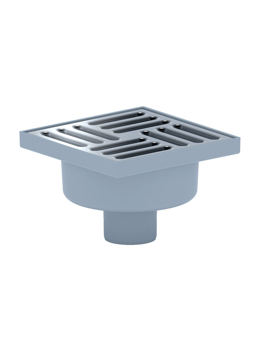 Трап душевой вертикальный с гидрозатвором 150х150 мм d50 мм решетка из нержавеющей стали (TA5212)