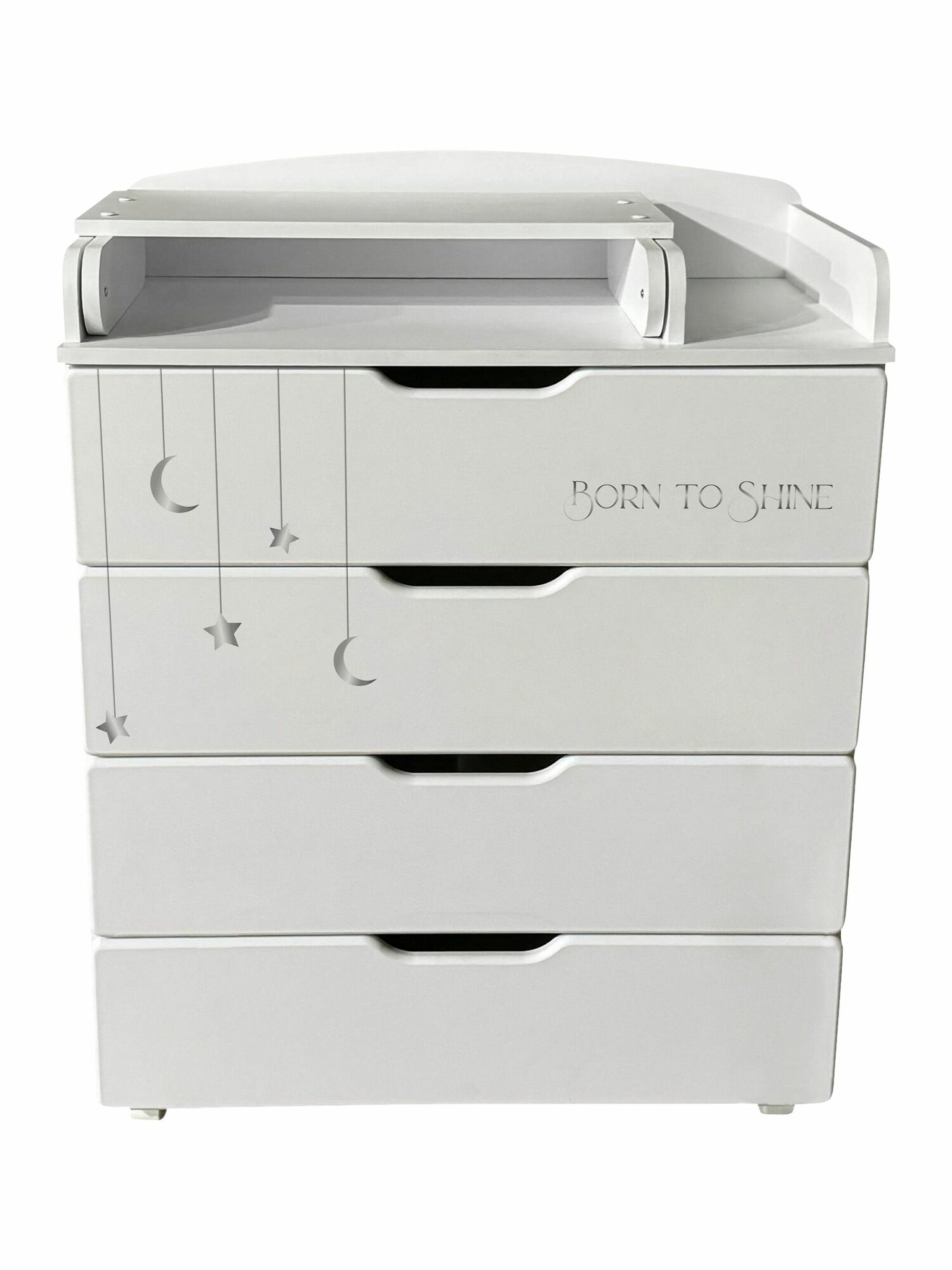 Пеленальный комод для новорожденных Indigo Baby Line 800/4 с 4 ящиками для одежды, ЛДСП, МДФ, звездочки