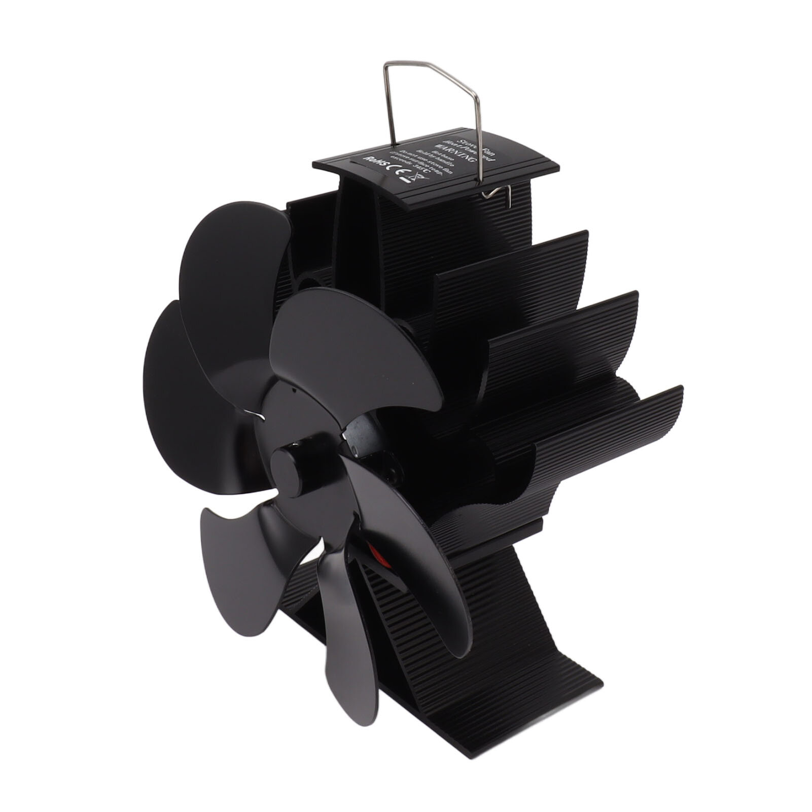 Вентилятор для печи с 6 лопастями из алюминиевого сплава с закругленными краями, равномерное рассеивание тепла, бесшумный тепловой каминный вентилятор для камина