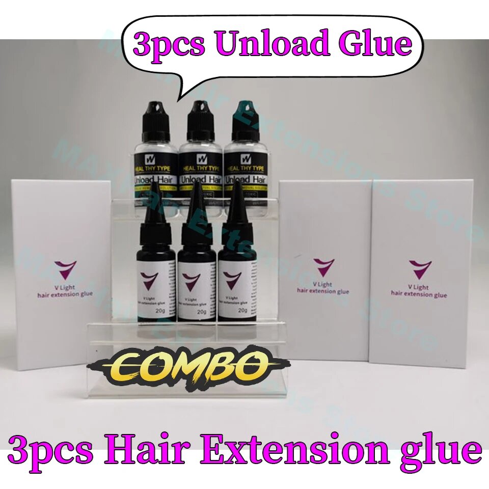 Набор инструментов для наращивания волос V-Light Technology Glue set 4