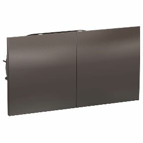 Розетка двойная с/з со шторками с крышкой, 16А, в сборе Мокко AtlasDesign