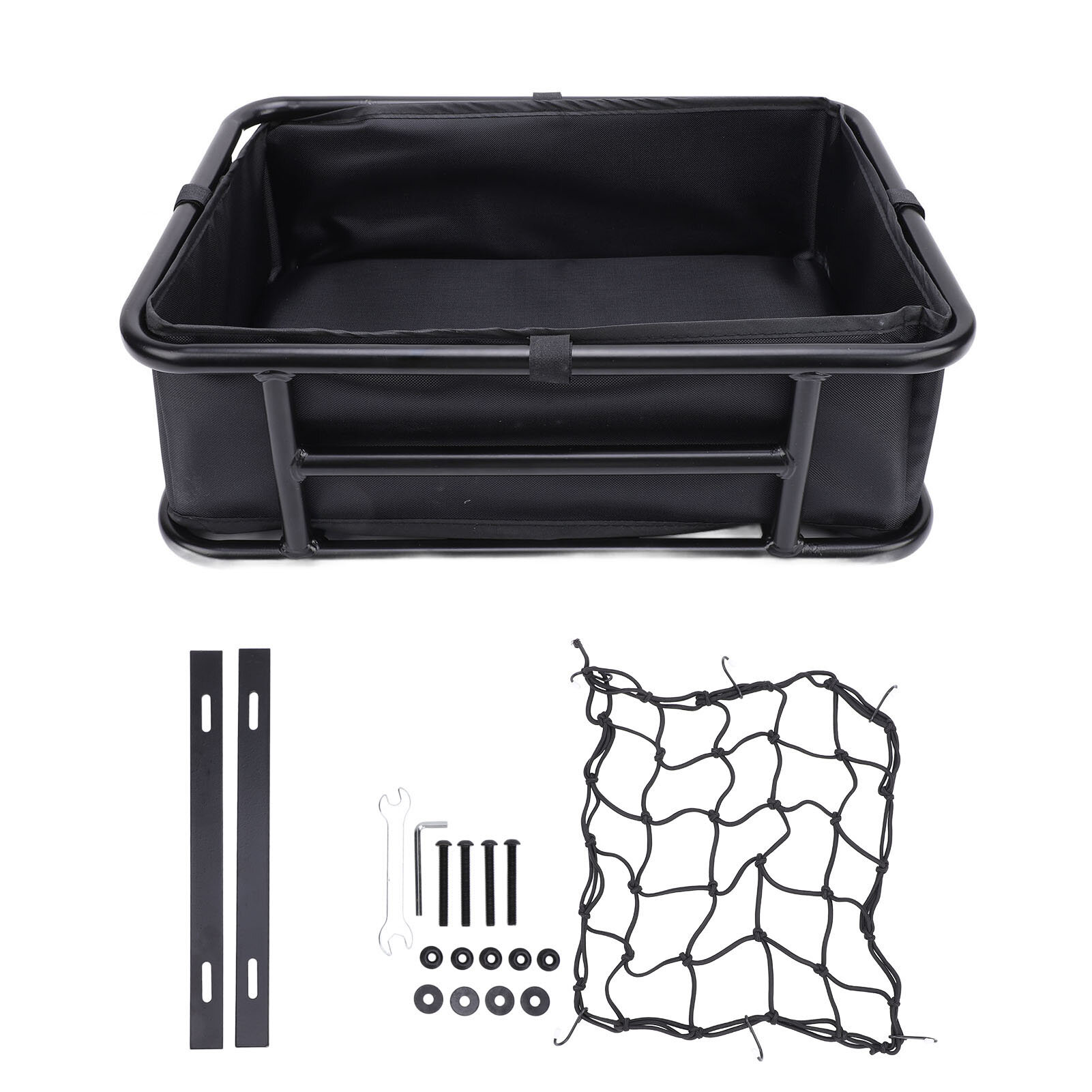 Корзина для хранения электровелосипедов с задней стойкой, сеткой для груза и подкладкой из железа. Прочная корзина для хранения электровелосипедов.