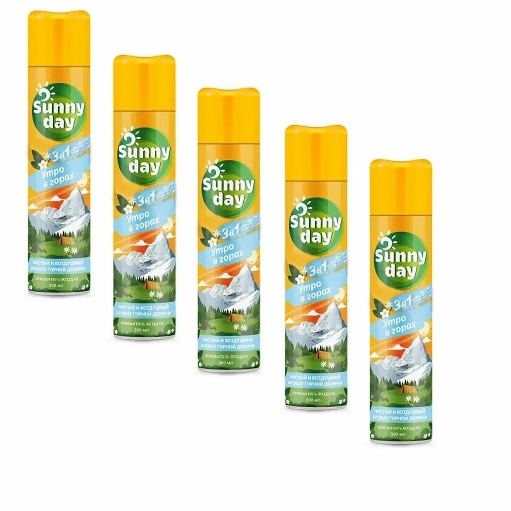 Освежитель воздуха Sunny Day, утро в горах, 300 мл, 5шт