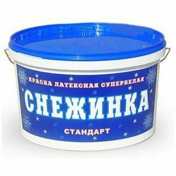 Краска Латексная КБС Снежинка БС-10 7кг Супербелая, Матовая, Влагостойкая.