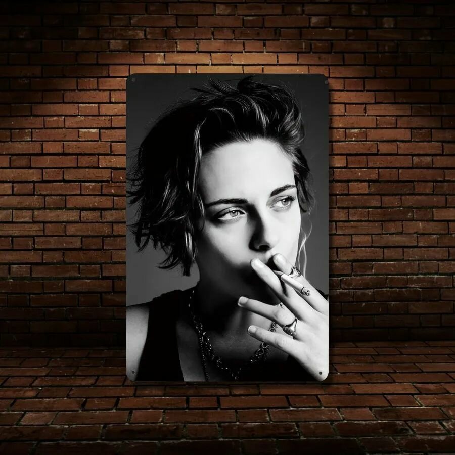 Табличка на стену металлическая декоративная KRISTEN STEWART винтаж 20х30 см