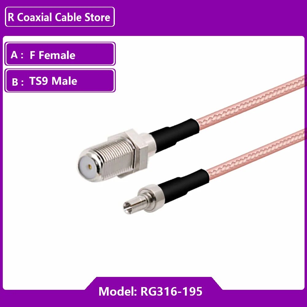 Коаксиальный кабель RG316 RF 3G, модемный кабель TS9, мужской Прямоугольный переключатель F, женский, стандартный для Wi-Fi, GSM, 3G, GPS, 4G, фотомодуль