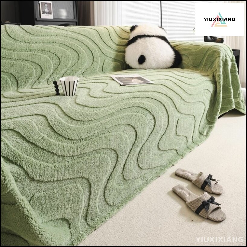 Плед для мебели, вязаный, 3D-рисунок, полиэстер, светло-зелёный