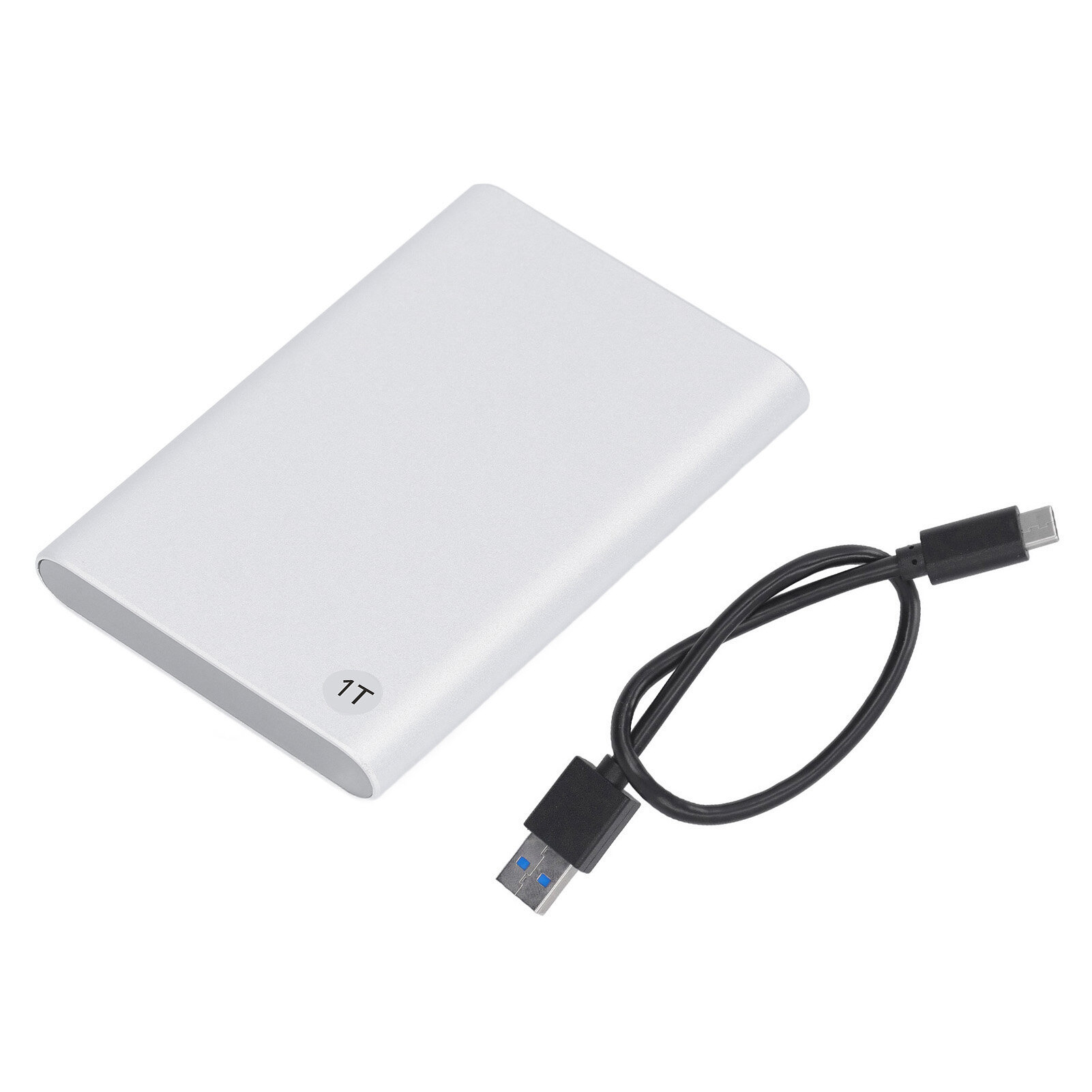 2.5 -in HDD Внешний корпус тип C USB3.1 до 10 Гбит / с Ультра -тонкий портативный внешний жесткий жесткий диск для жесткого диска для ПК серебро 1 ТБ